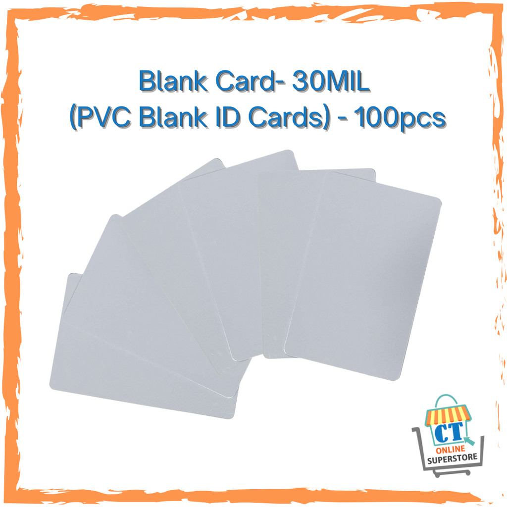 Blank Card- 30MIL (PVC Blank ID Cards) - 100pcs | Shopee Philippines