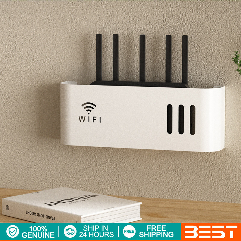 Wall-Mounted Router Box & Media Console - Multi-Purpose WiFi Storage ...