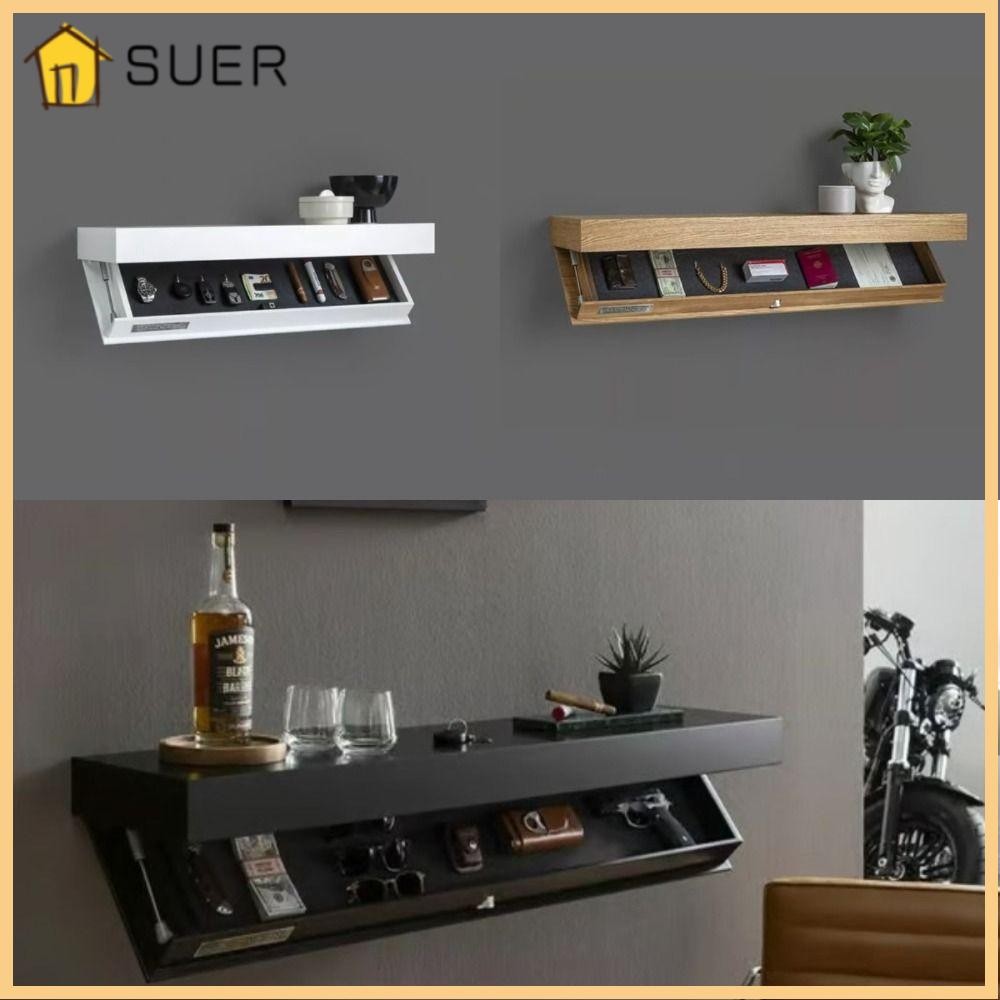 SUER1EN Concealed Floating Shelf, Multi-function Wall-mounted Magicflap ...