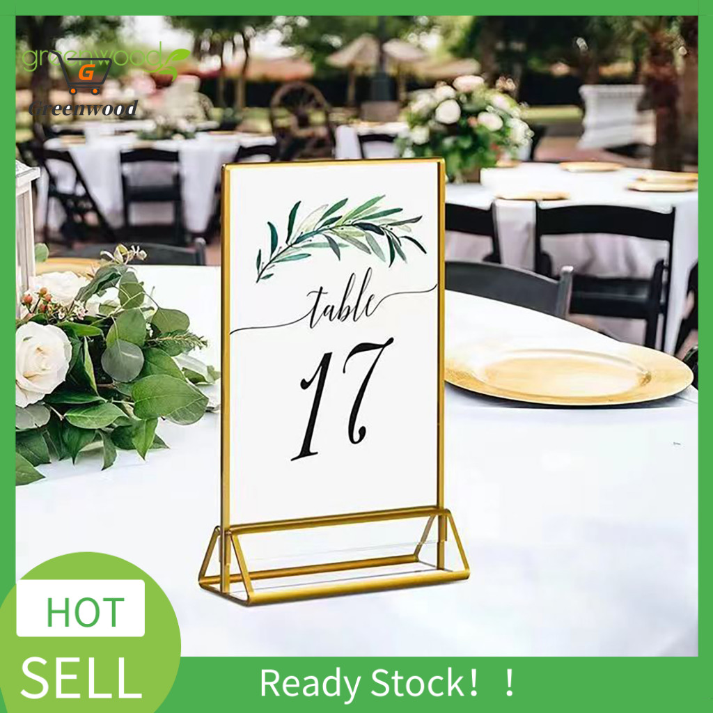 GRA Scratch-resistant Sign Holder Double Sided Gold Acrylic Sign Holder ...