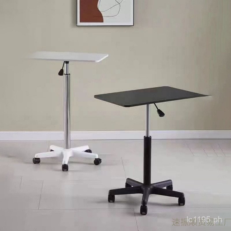 Mobile Small Computer Desk Desk Lectern with Wheels Standing Lifting ...