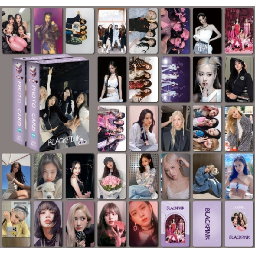 50-55pcs/box BP Laser Holographic Lomo Cards JISOO LISA ROSE JENNIE ...