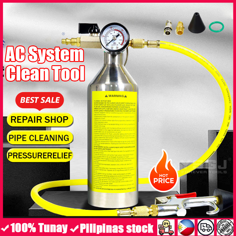 AC System Flush Kit Vehicle Car Air Conditioning Pipe Cleaning Bottle ...