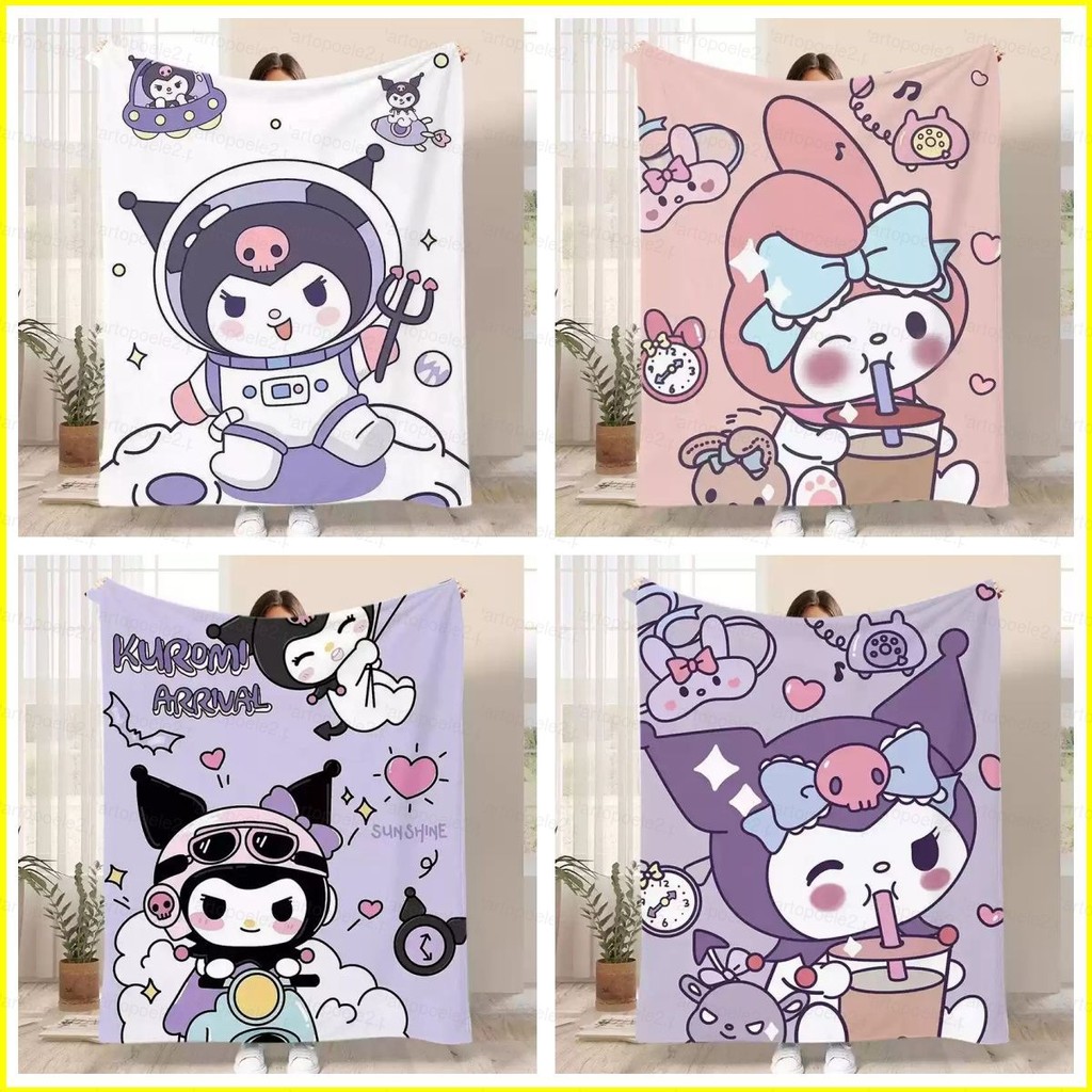 ST2 Sanrio Kuromi Blanket Cartoon Cute Home Bedroom Office Napping My ...
