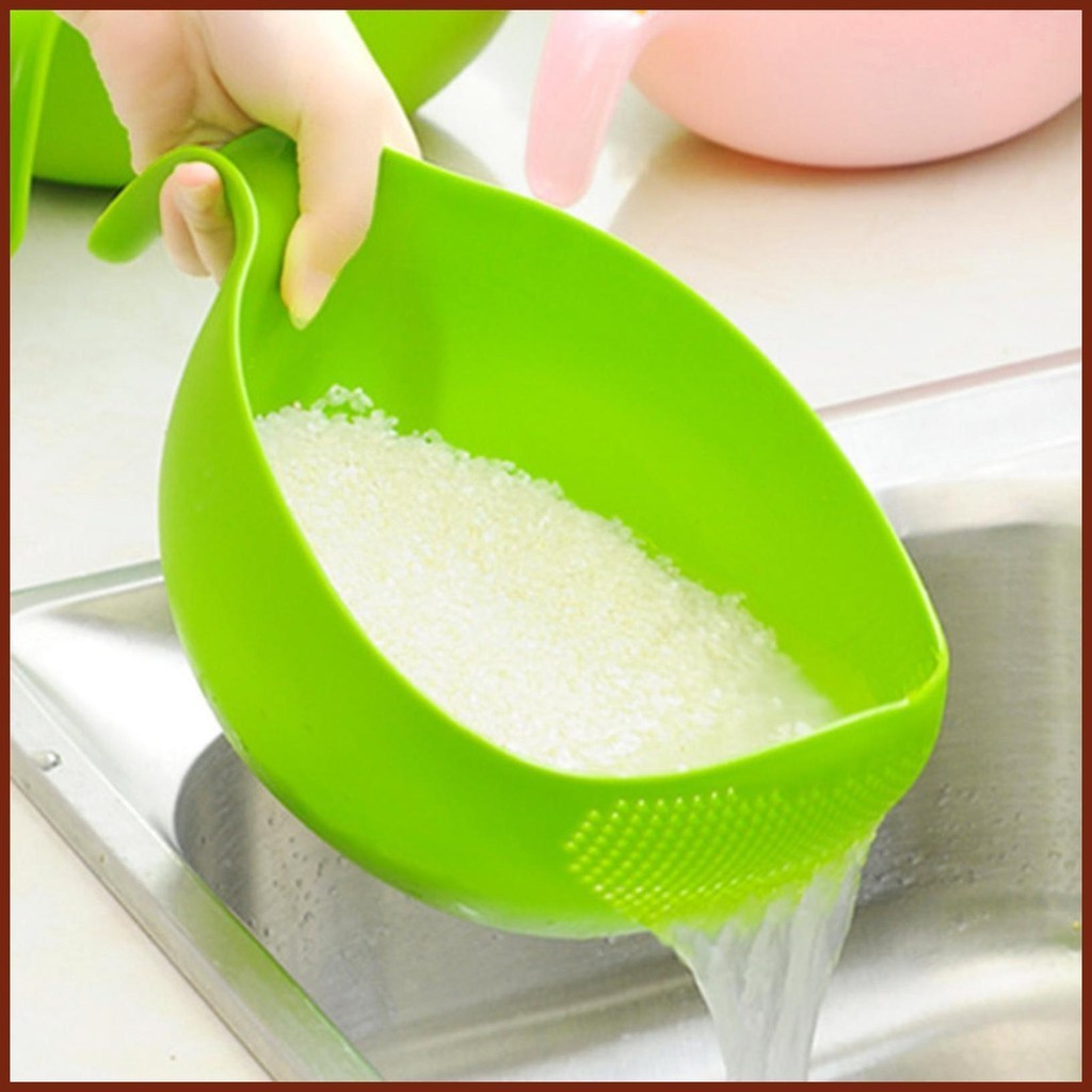 Rice Rinser Strainer Safety Side Filter Rice Drainer Washer with Tilted ...