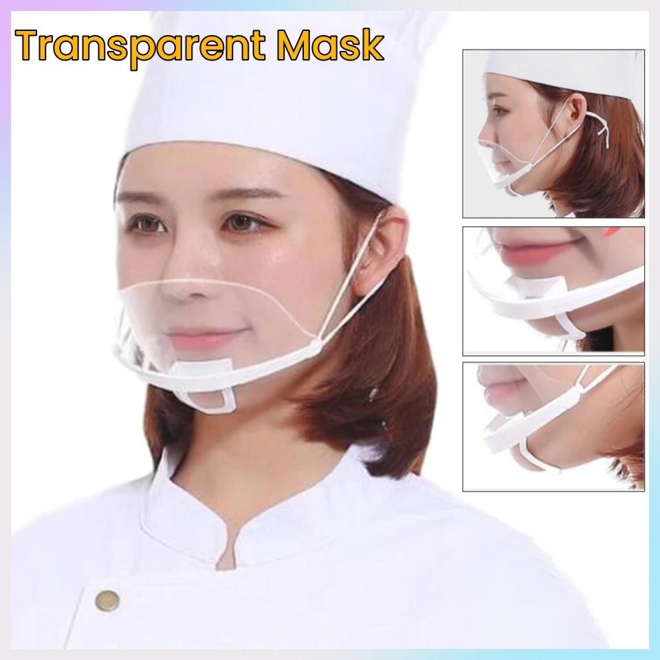Kitchen Mask Transparent Face Mask Chef Mask Canteen Shield Transparent ...