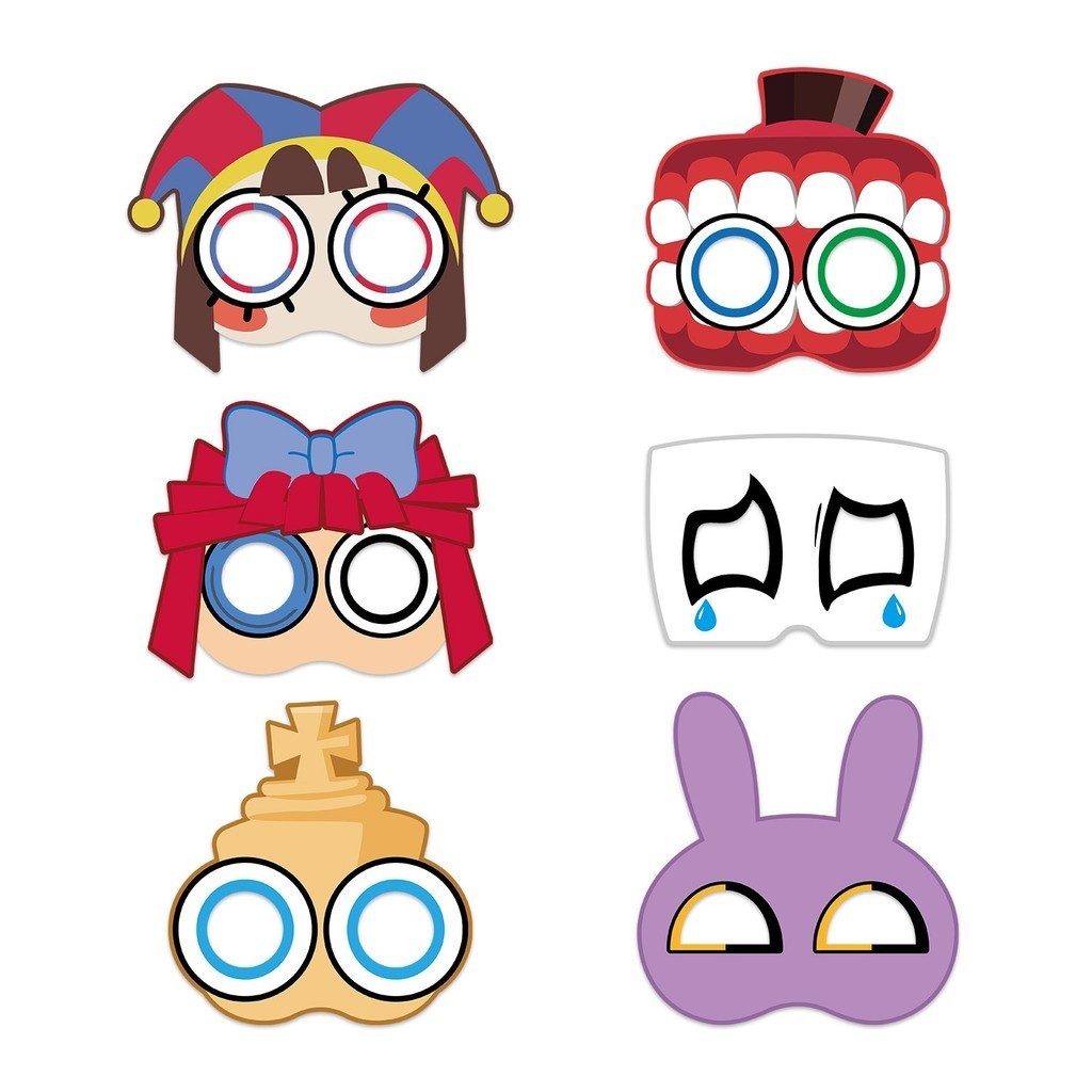12pc/Set The Amazing Digital Circus Party Paper Eye Masks For Kids Toy ...