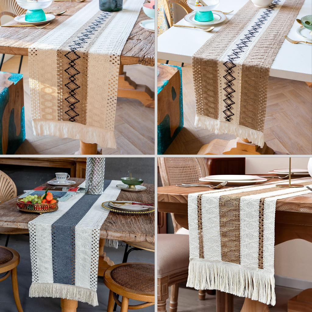 Table Cloth Macrame Table Runner Farmhouse Style Modern Farmhouse Decor ...