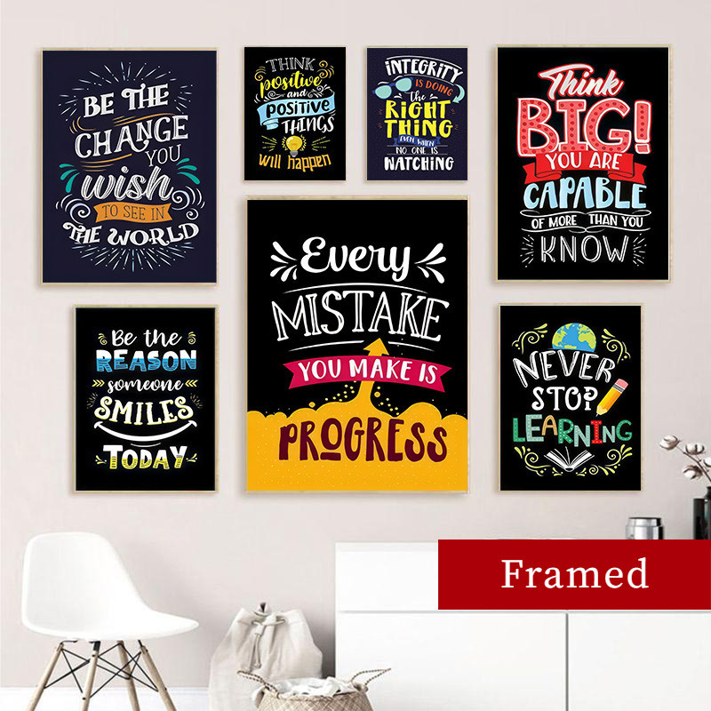 Framed Motivational Posters for Classroom, Inspirational Quotes Posters ...