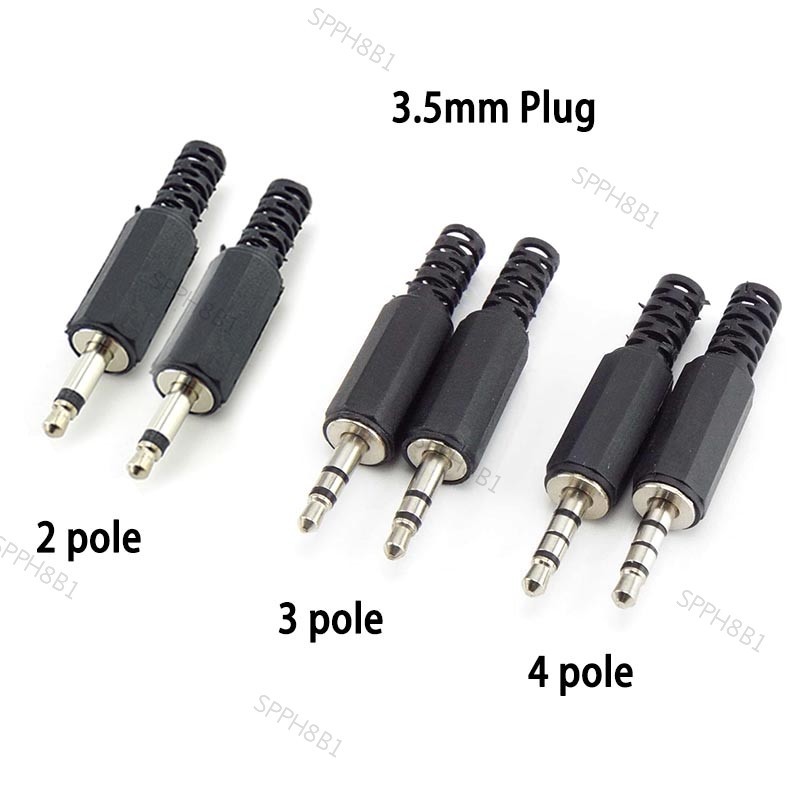 2pole 3pole 4Pole Mono Stereo Audio Converter 3.5mm RCA Plug Video Dual ...
