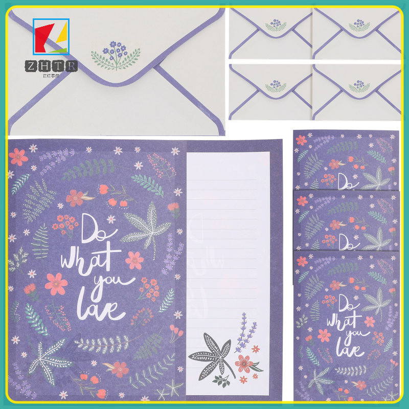 5 Sets Letter Papers Envelope Kit Retro Stationary Beautiful Floral ...
