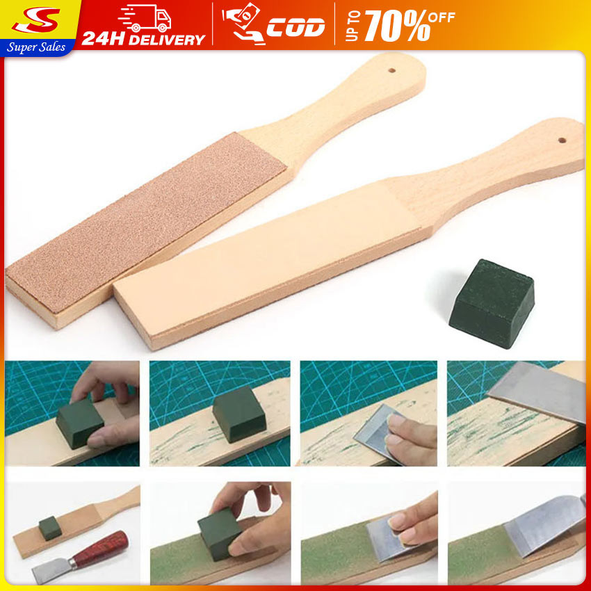【SuperSales】Double Side Leather Strop for Knife Sharpening Stropping ...
