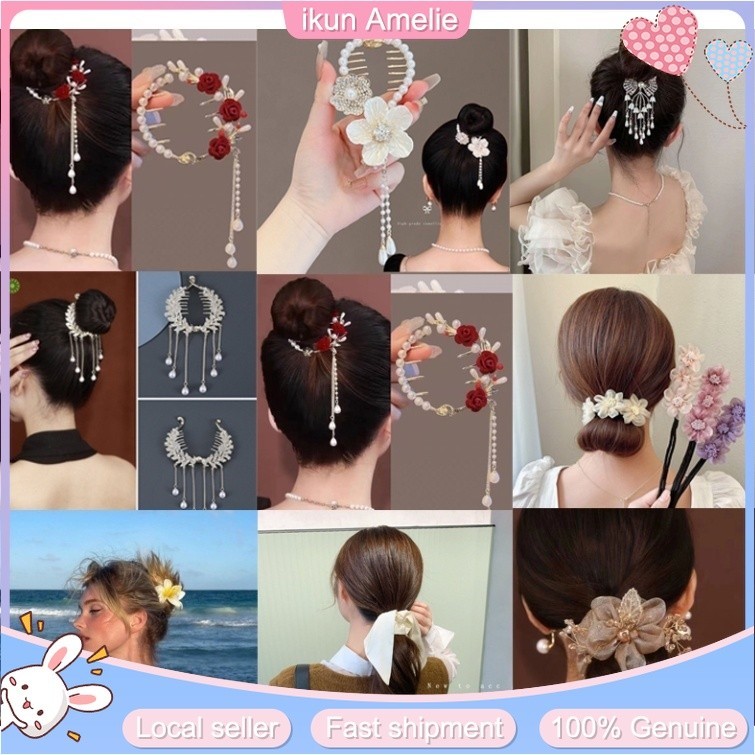 Diamond-studded Tassel Hair Clip Bud Clip High Ponytail Buckle Bud Hair ...