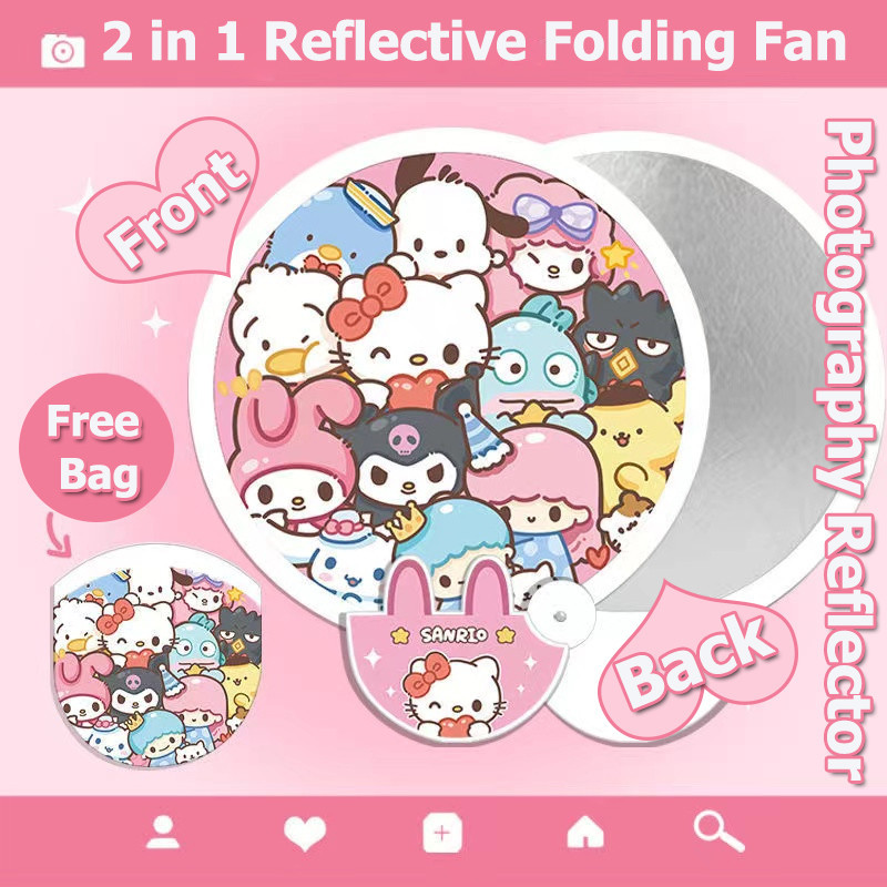 Reflective Board Hand -shaking Fan Folding Portable Round ...