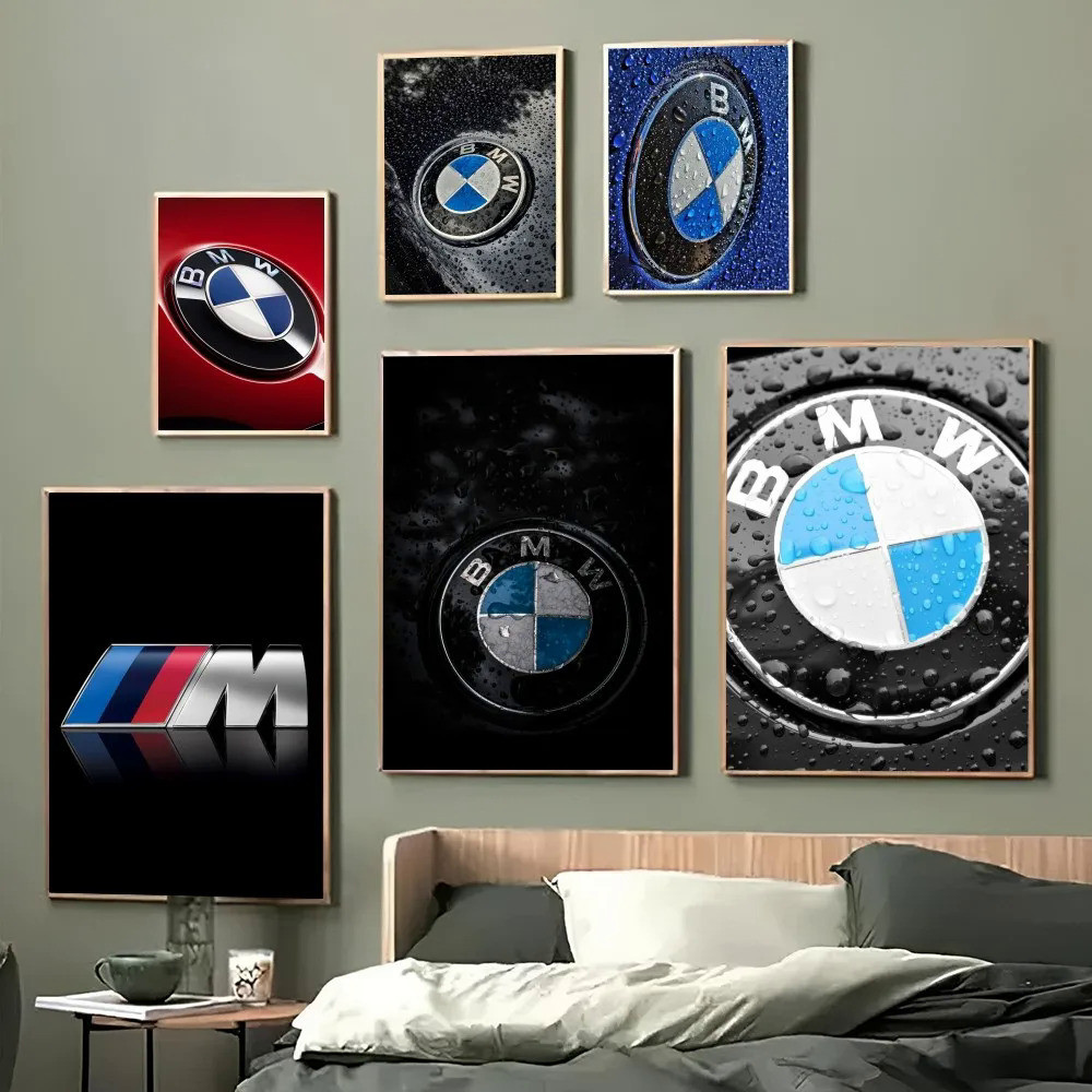 1PC Bmw Car Logo Sports Car Racing Print Poster Paper Waterproof HD ...