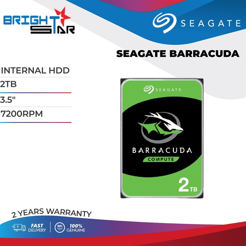 SEAGATE BARRACUDA 3.5" INTERNAL HARD DISK 7200RPM SPEED PC DESKTOP (2TB ...