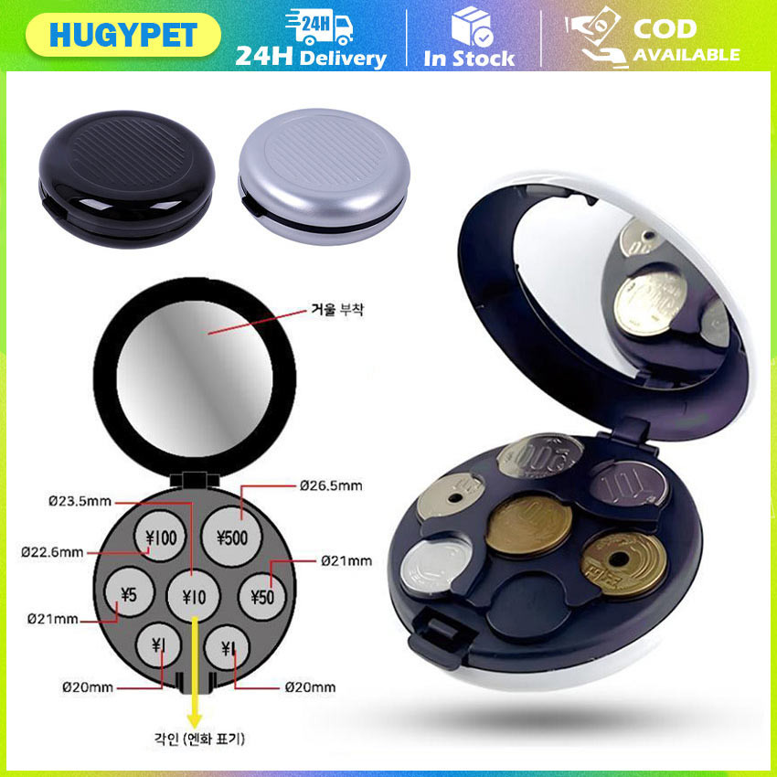 Round Coin Dispenser Coins Storage Box Change Purse Wallet Business ...