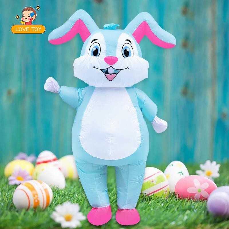 [Whgirl] Inflatable Easter Bunny Costume Jumpsuit for Cute Fancy Dress ...