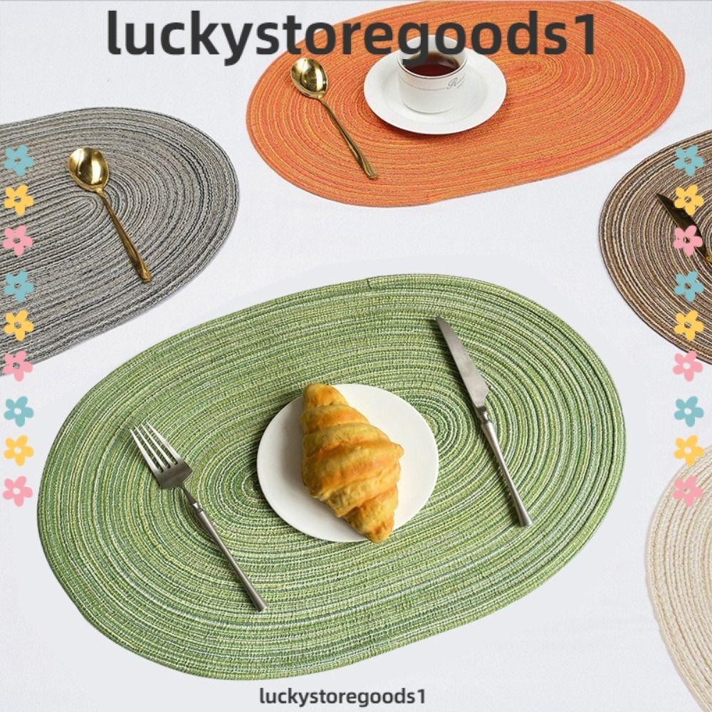 LUCKYSTOREGOODS Table Place Mats Pad, Oval Non-slip Heat Insulation ...