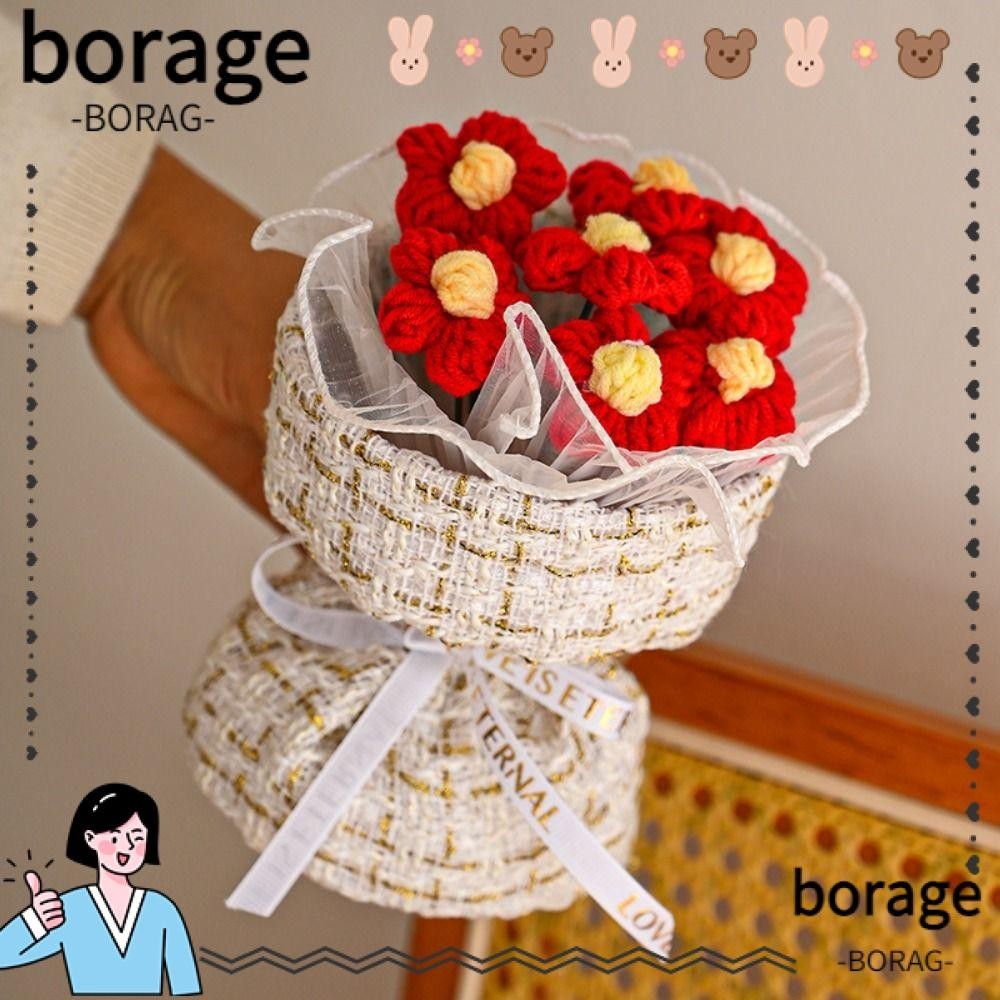 BORAG Puff Flower Bouquet, Knitted Knited Flower Crochet Flowers ...