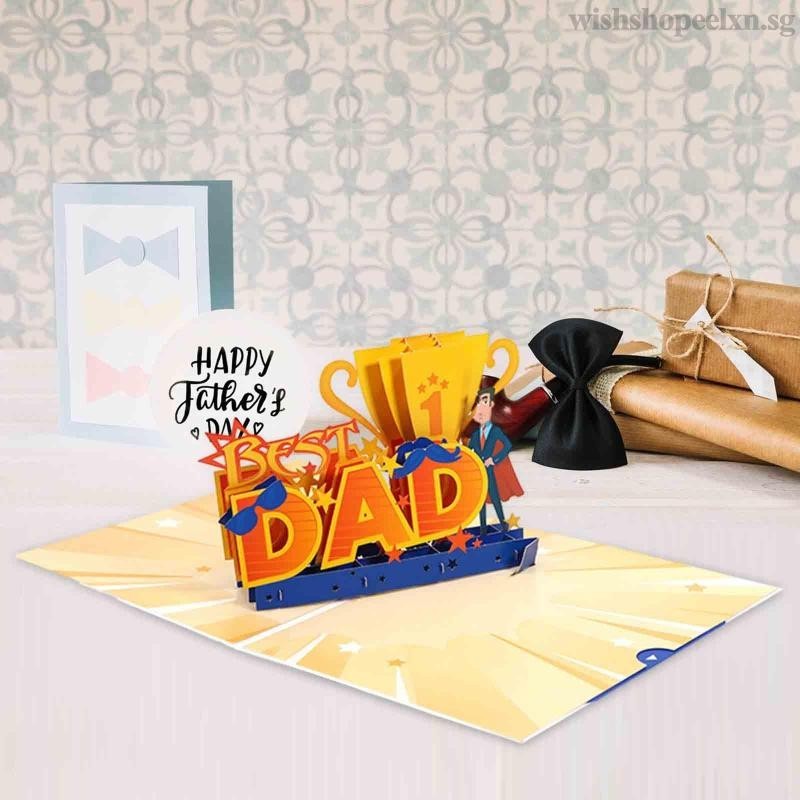 [Wishshopeelxn] 3D FatherS Day Card Best Dad Father's Day Greeting Card ...