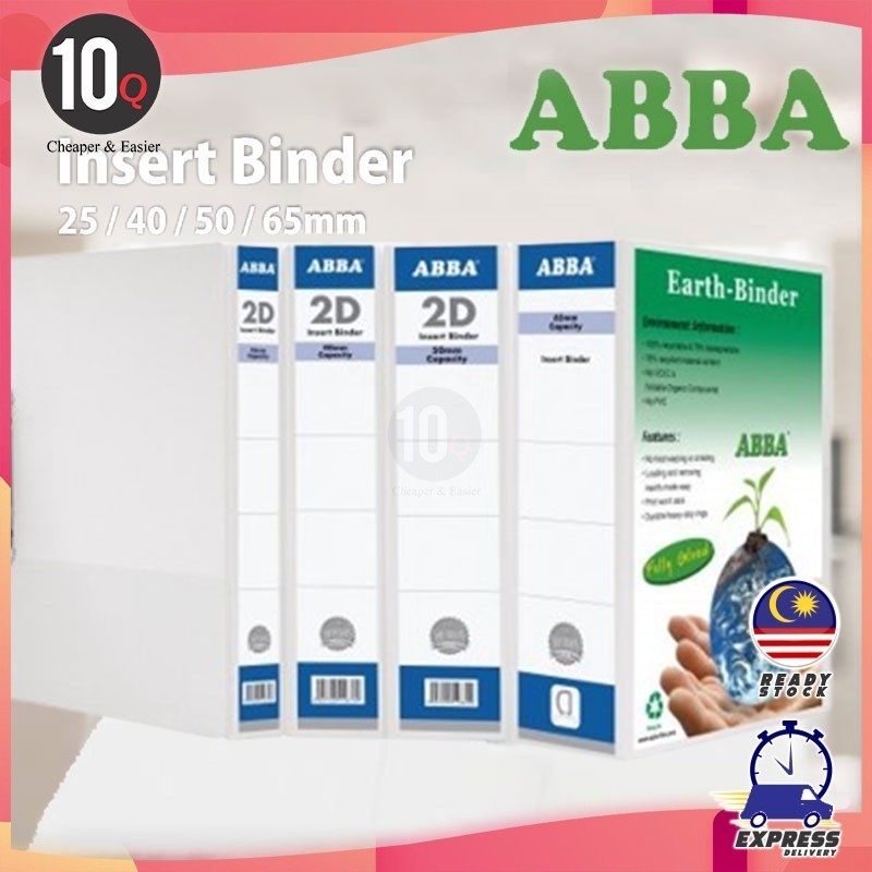 Abba 2D Ring File PVC A4 White 25 / 40 / 50 / 65mm Fail Puith File ...