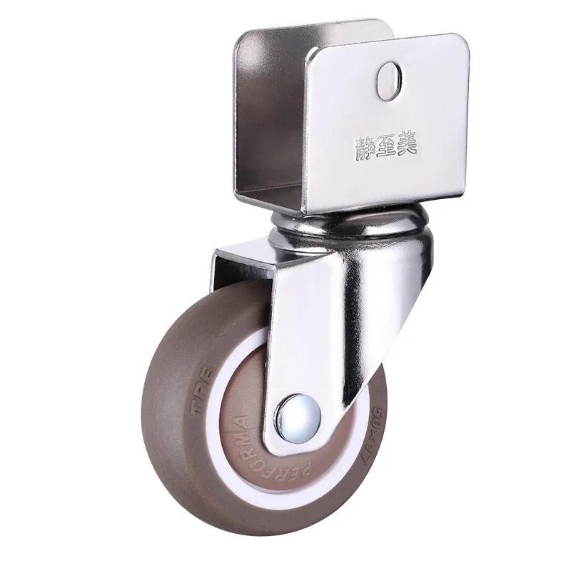 4Pcs 1.5" 2'' Ball Bearing Universal TPE Castor Caster Wheels Splint U ...