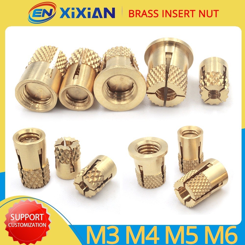 30pcs M3 M4 M5 M6 Brass Insert Nut Injection Molding Knurled Cross ...