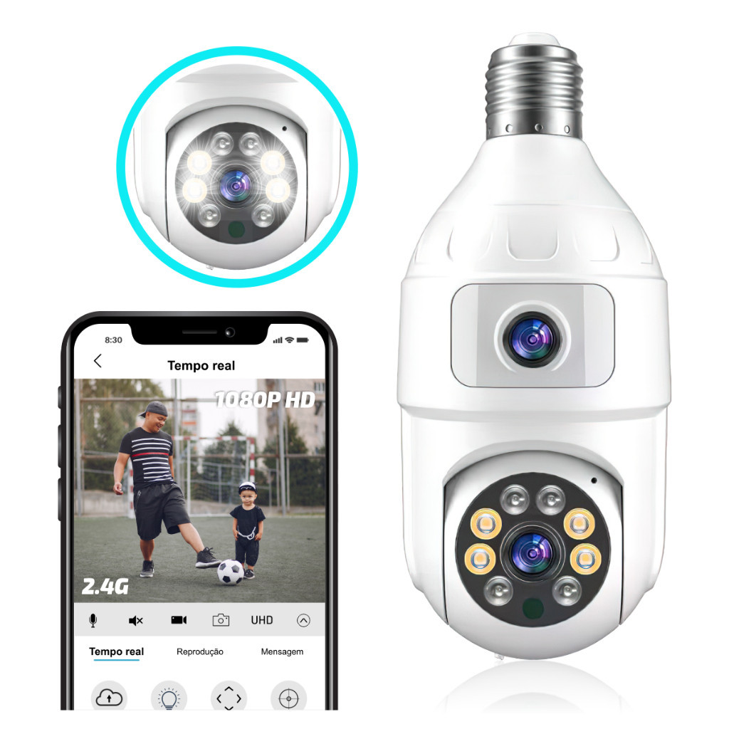 V360 PRO Ip Wifi Security Camera Full HD 2 Lenses Night Vision Microphone Durawell YOOSEE ...