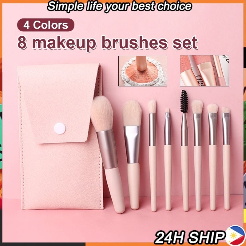 8 Pcs Makeup Brushes Set Portable Foundation Powder Cosmetic Brushes Eyeshadow Brush Beauty Tool ...