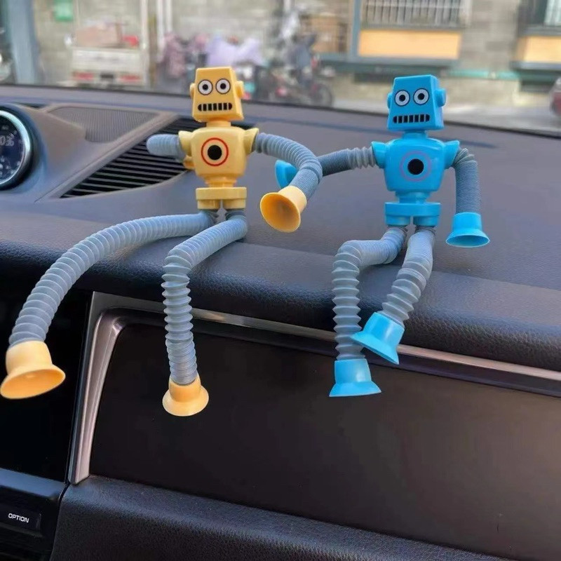 Telescopic Suction Cup Toy Robot Educational Toy Cartoon Wall Glass ...
