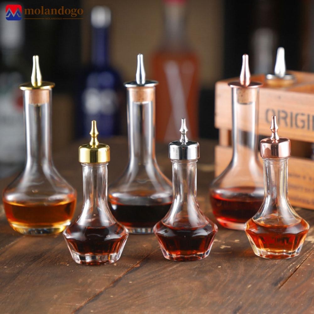 MOLANDOGO Cocktail Bitters Bottles With Stainless Steel Cap Vintage ...