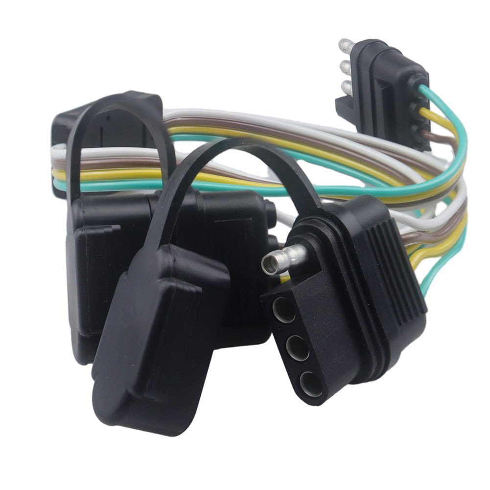 4 Pin Car Trailer Light Wiring Harness Flat Trailer End Connector Plug ...