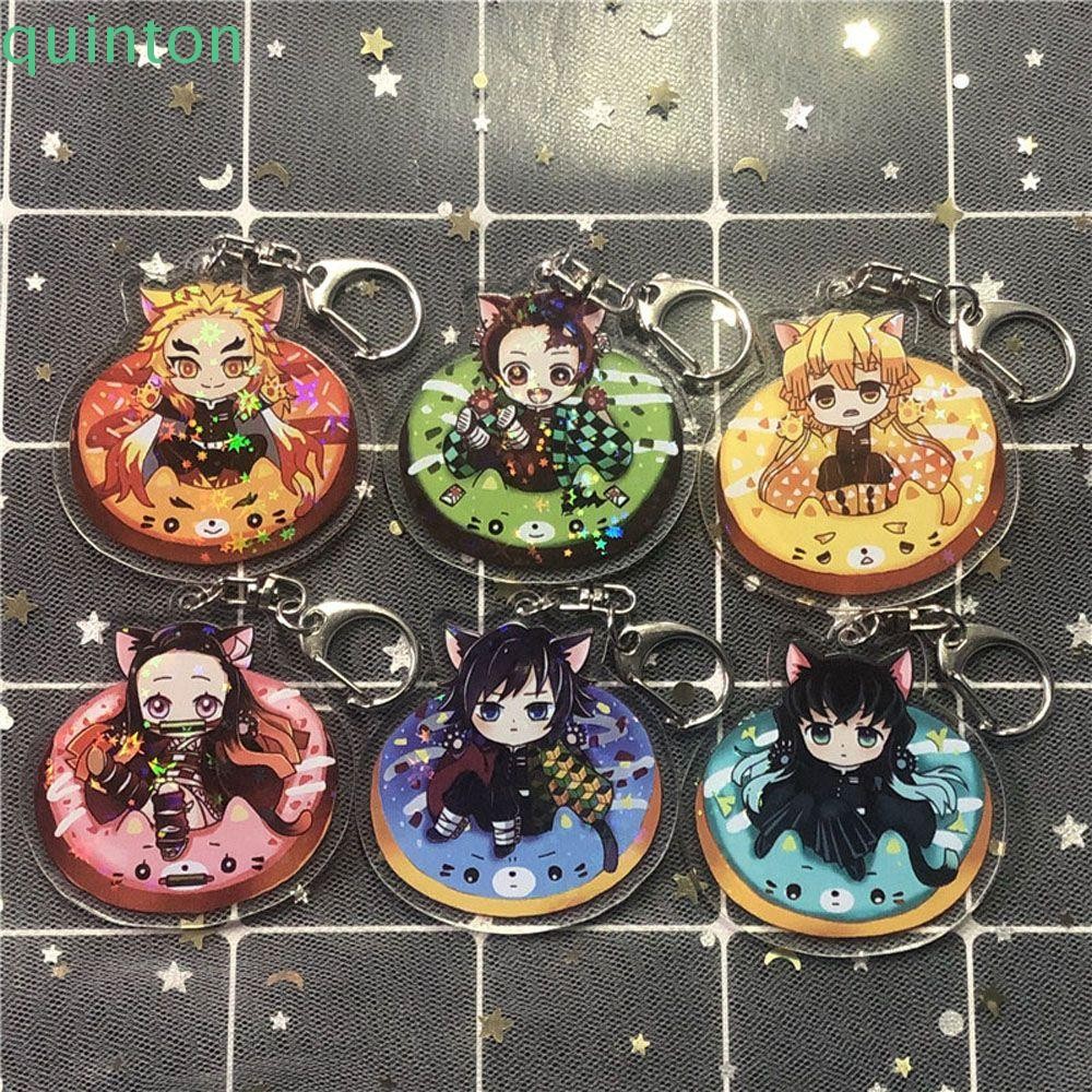 QUINTON Demon Slayer Keychain Zenitsu Acrylic Miniatures Kimetsu No ...