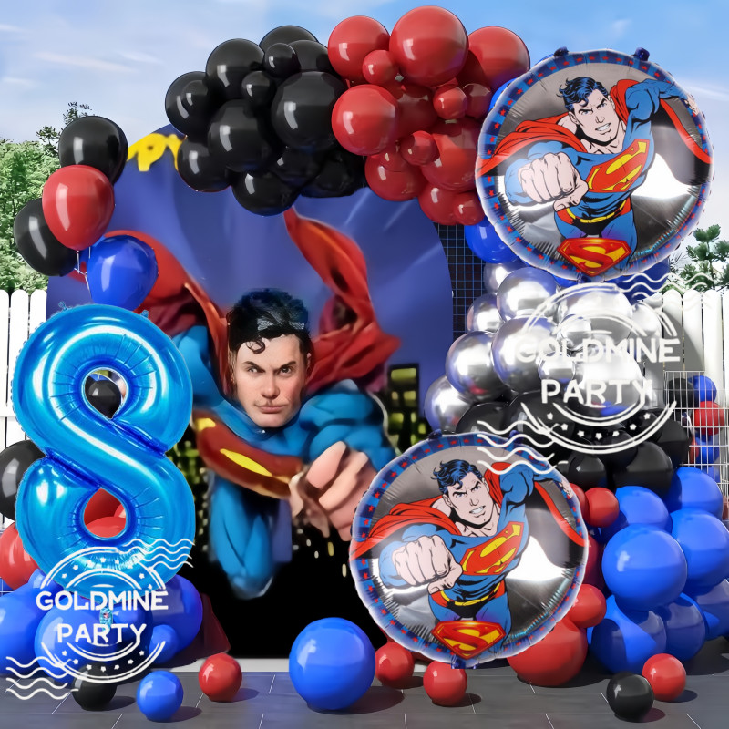 Superman Balloon Arch Garland Kit Superhero Theme Birthday Party ...