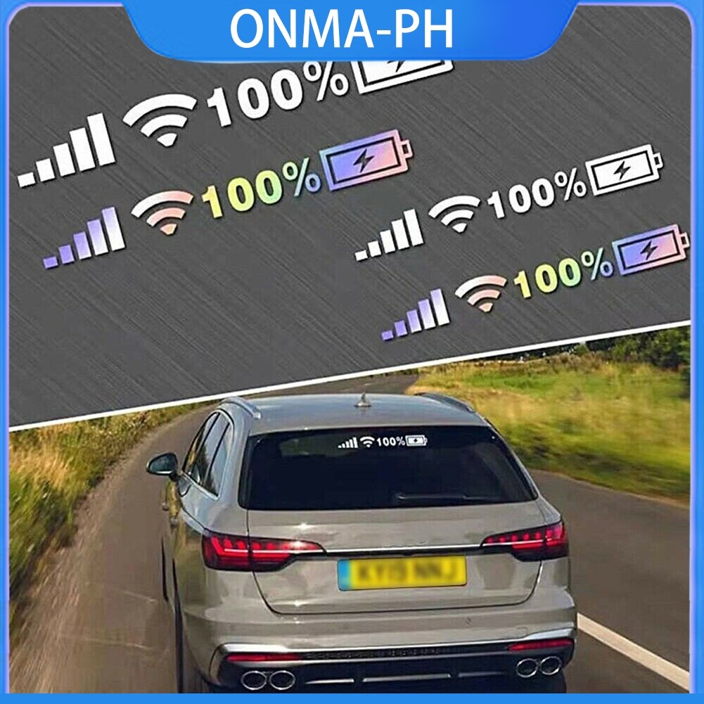 (ONMA-PH) Wifi Battery Level Signal Car Vinyl Reflective Stickers Funny ...