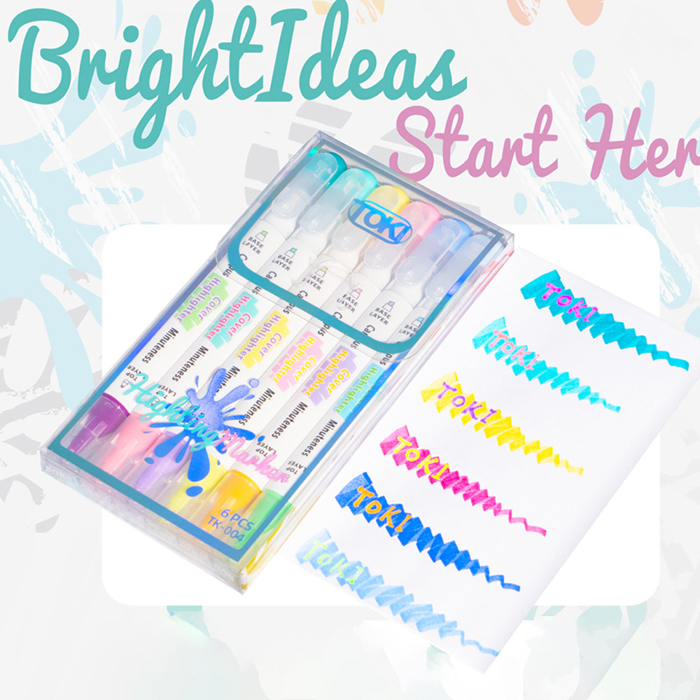 6Pcs Double-Headed Highlighter Set for Color Overlapping DIY Planner ...