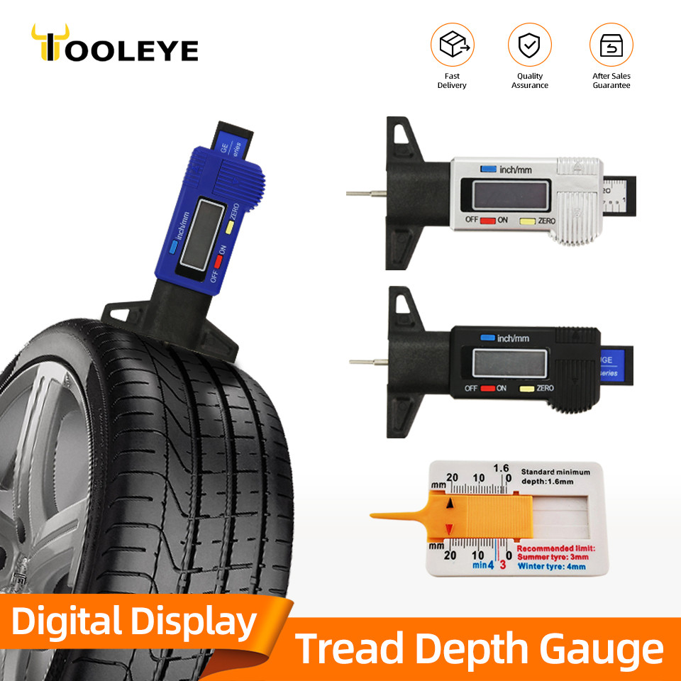 Digital Tread Depth Gauge For Car Tyre Tire Meter Thickness Gauges Automobile Tire Wear ...