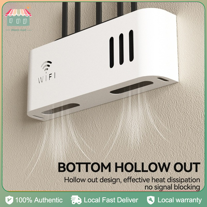 Router Rack Wall-mounted Storage And Organization Space-saving Punch ...