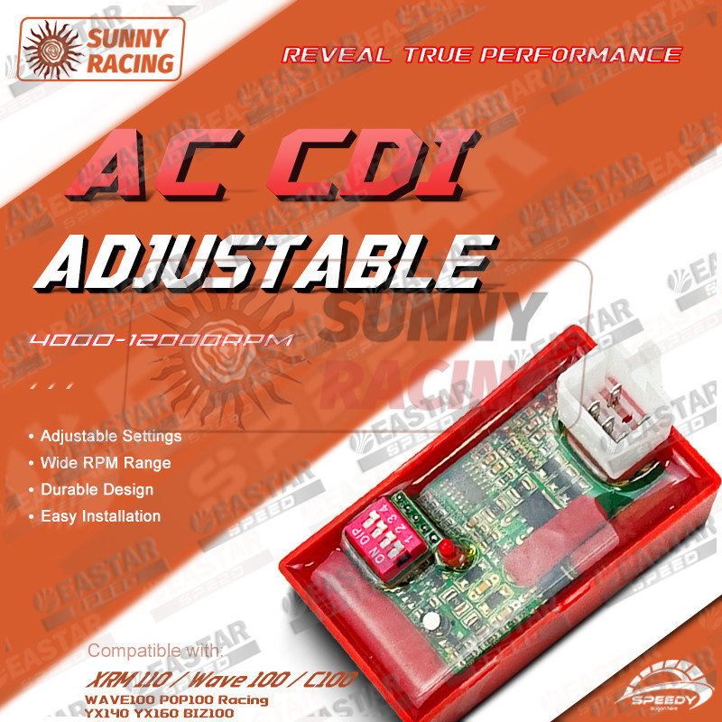 Adjustable AC CDI Unit Racing for XRM 110 / Wave 100 / C100 5 Pins High ...
