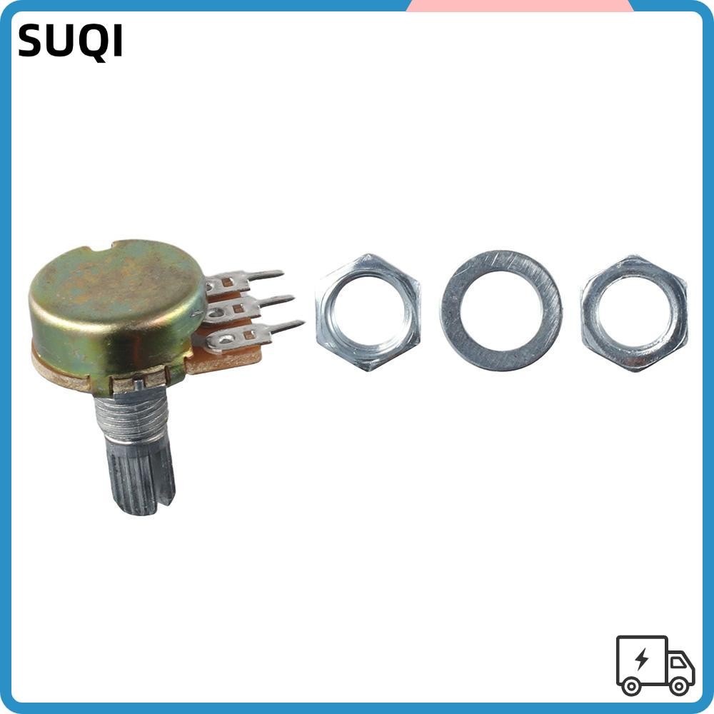 HI-SUQI Potentiometer, 3 Terminals Single, B500 500 Ohm Metal WH148 ...