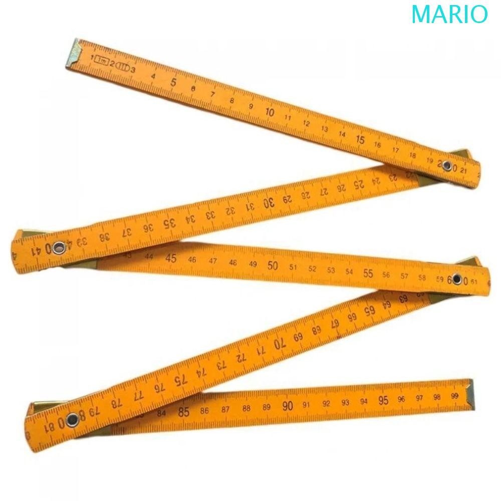MARIO 1M 2M Folding Wooden Ruler, Double Sided Scale DIY Craft Inch ...