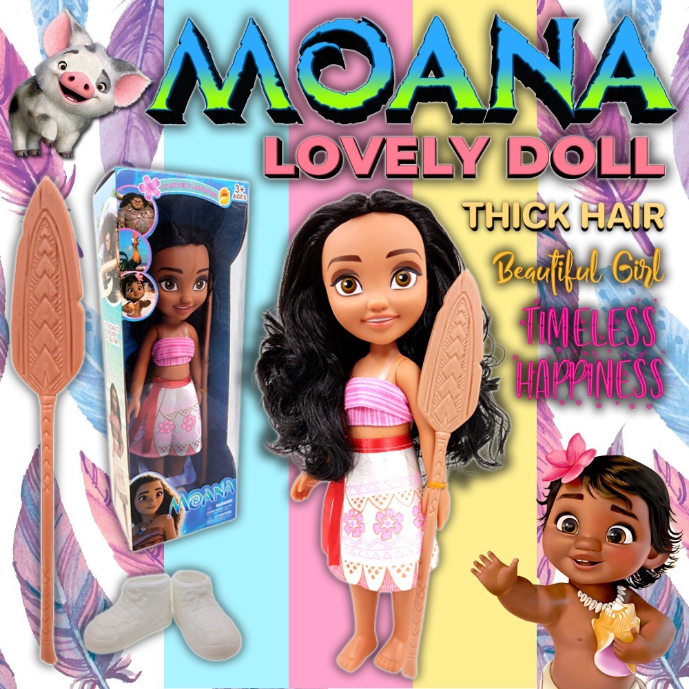 COD Big Size Moana Doll Singing Doll Long thick Black Hair Toys for ...