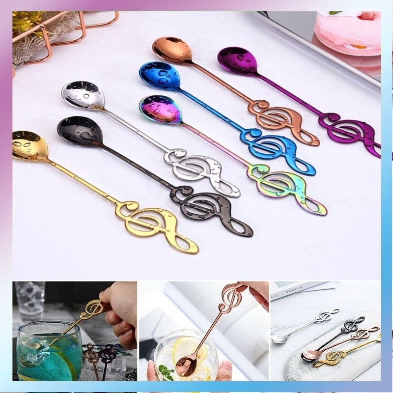 Stainless Steel Coffee Spoons Music Note Shape Tea Milk Stirring ...