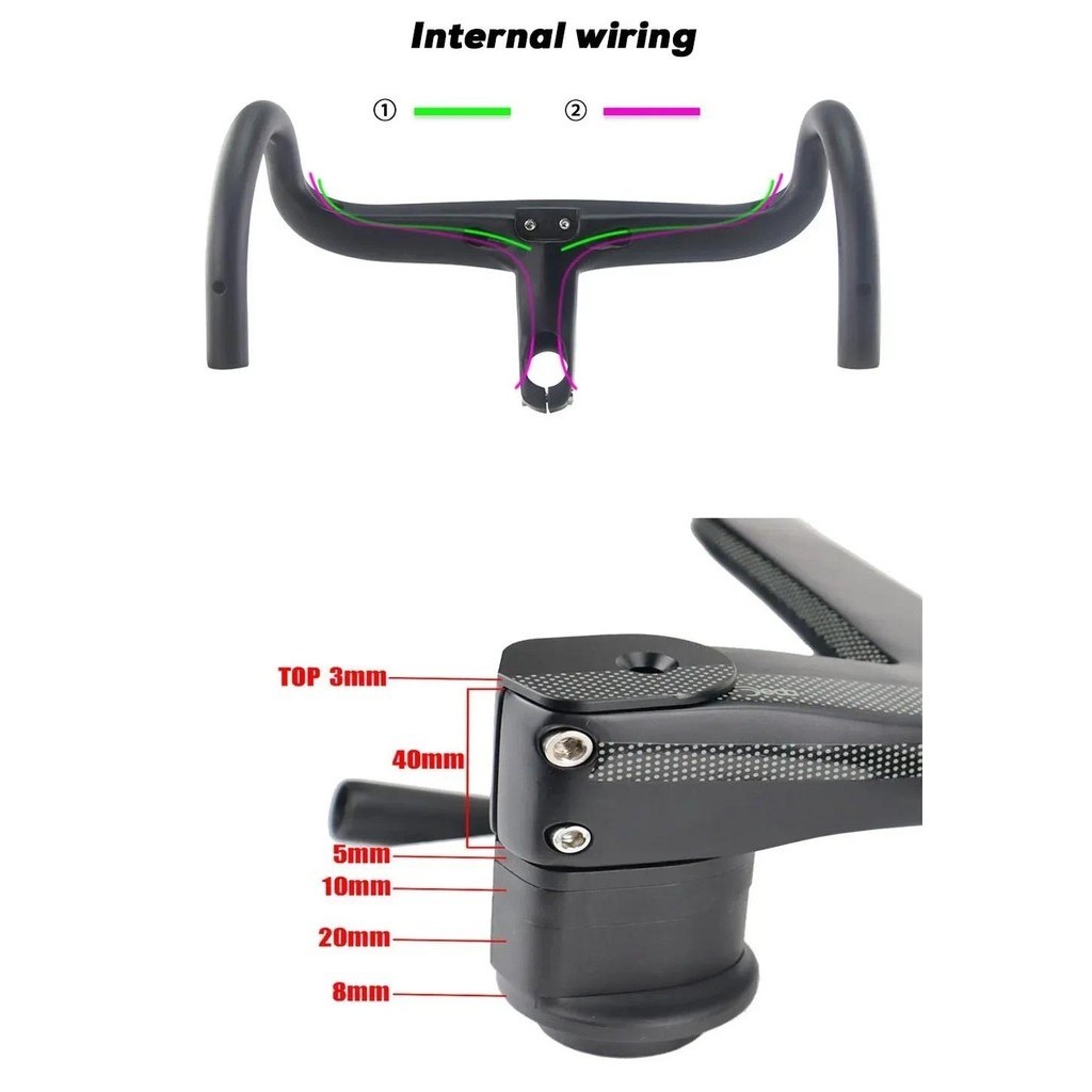 DEDA ALANERA Full Carbon Road 380-440mm Full Internal Wiring Integrated ...