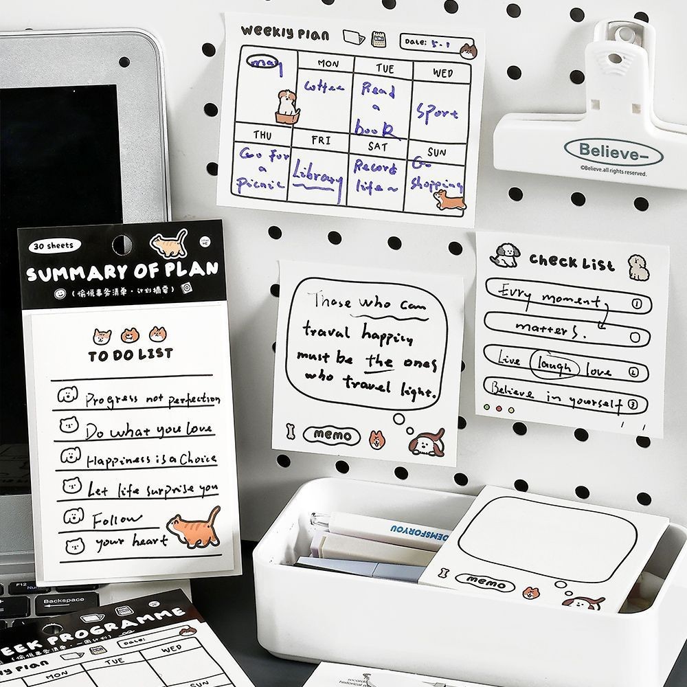 Cdaily|Black White Hand-Painted Sticky Notes Simple Line Notepad N ...