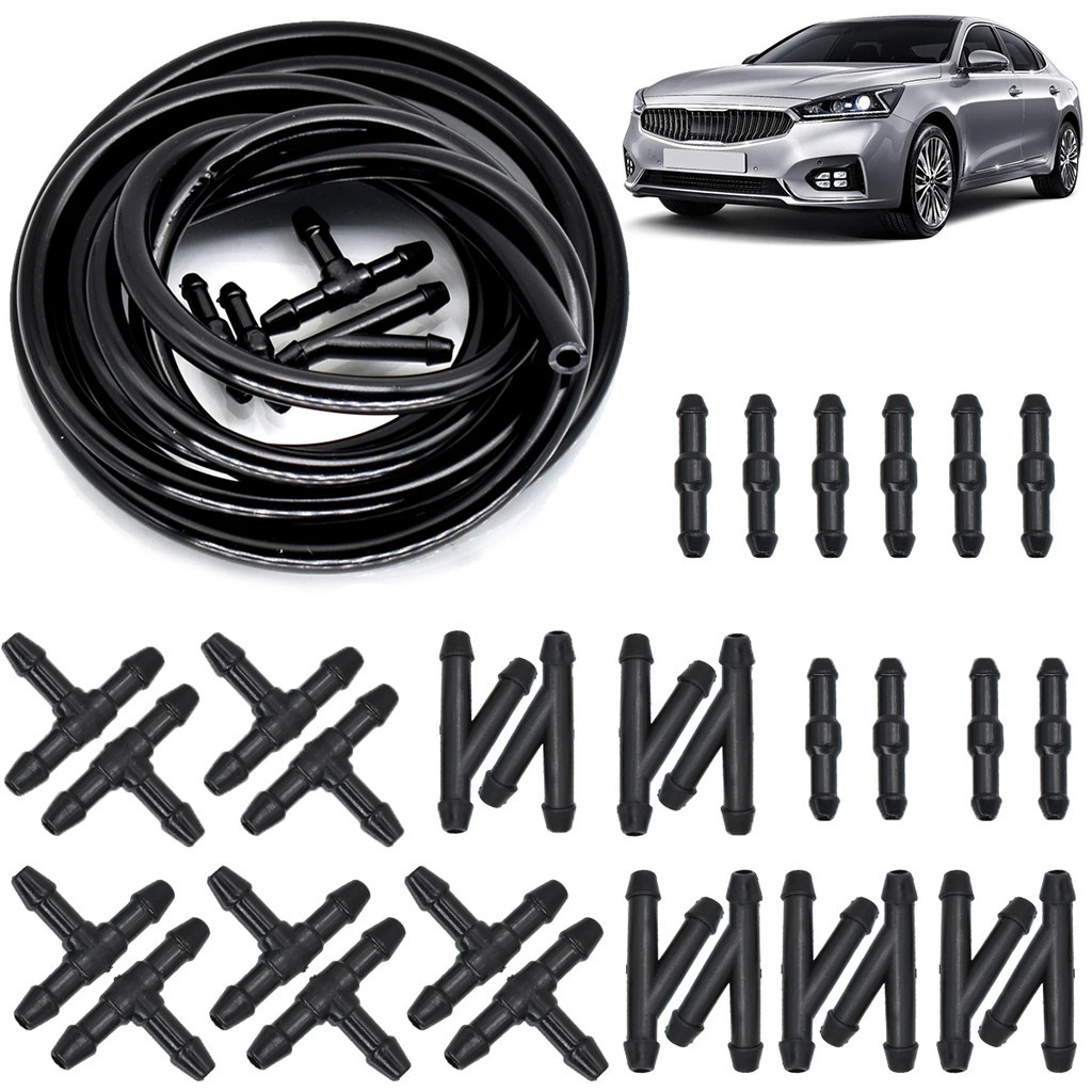 2M Car Windscreen Washer Joiner Pipe Connector T Piece Straight 3 Way Y ...