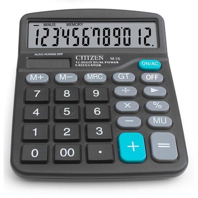 Electronic Calculator 12 LCD Digit Display Counter Battery Power ...