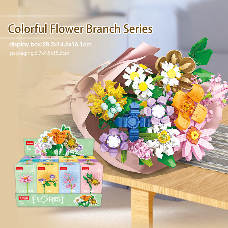 Mini Bricks Flower Botanical Collection Modular Buildings Ornament Girl ...