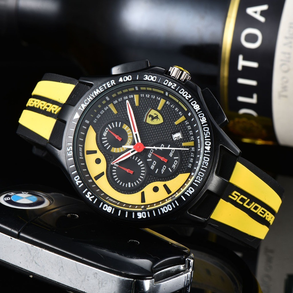 Ferrari Ferrari Design Dial Rubber Strap Men's Watch Rui Watch ys ...